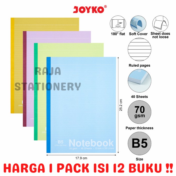 Jual Note Joyko Notebook B5 Garis Buku Tulis Joyko B5 Per Pack Nb-705 ...