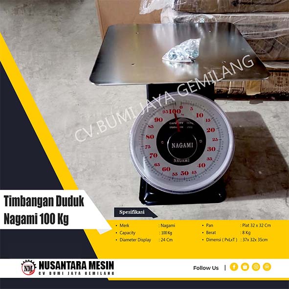 Jual TIMBANGAN DUDUK / TIMBANGAN DAPUR JARUM NAGAMI 100 KG | Shopee Indonesia