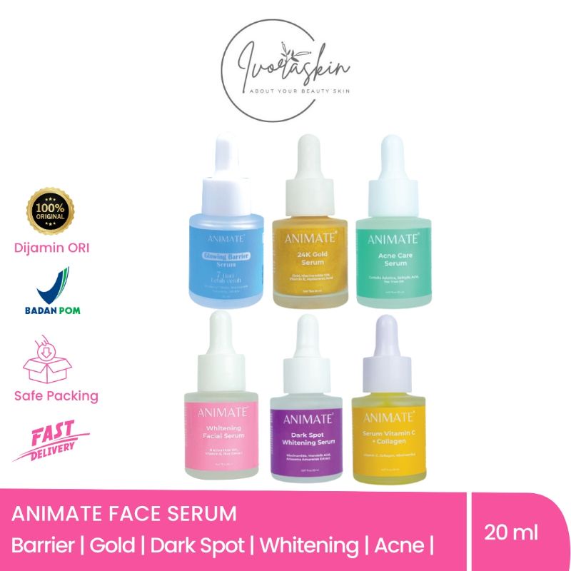 Jual ANIMATE FACIAL SERUM BRIGHTENING | GLOWING | GOLD | ANTI AGING ...