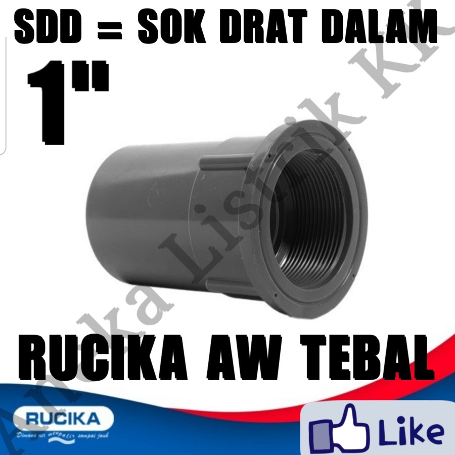 Jual RUCIKA SAMBUNGAN PIPA PVC SDD 1" AW SOK DRAT DALAM 1INCH 1 INCH ...