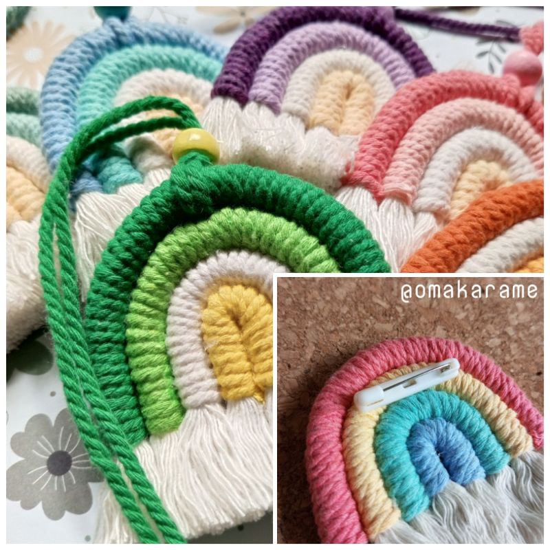 Jual OMAKARAME Rainbow Macrame Makrame Pelangi Pin Bros 6cm x 6cm | Shopee Indonesia