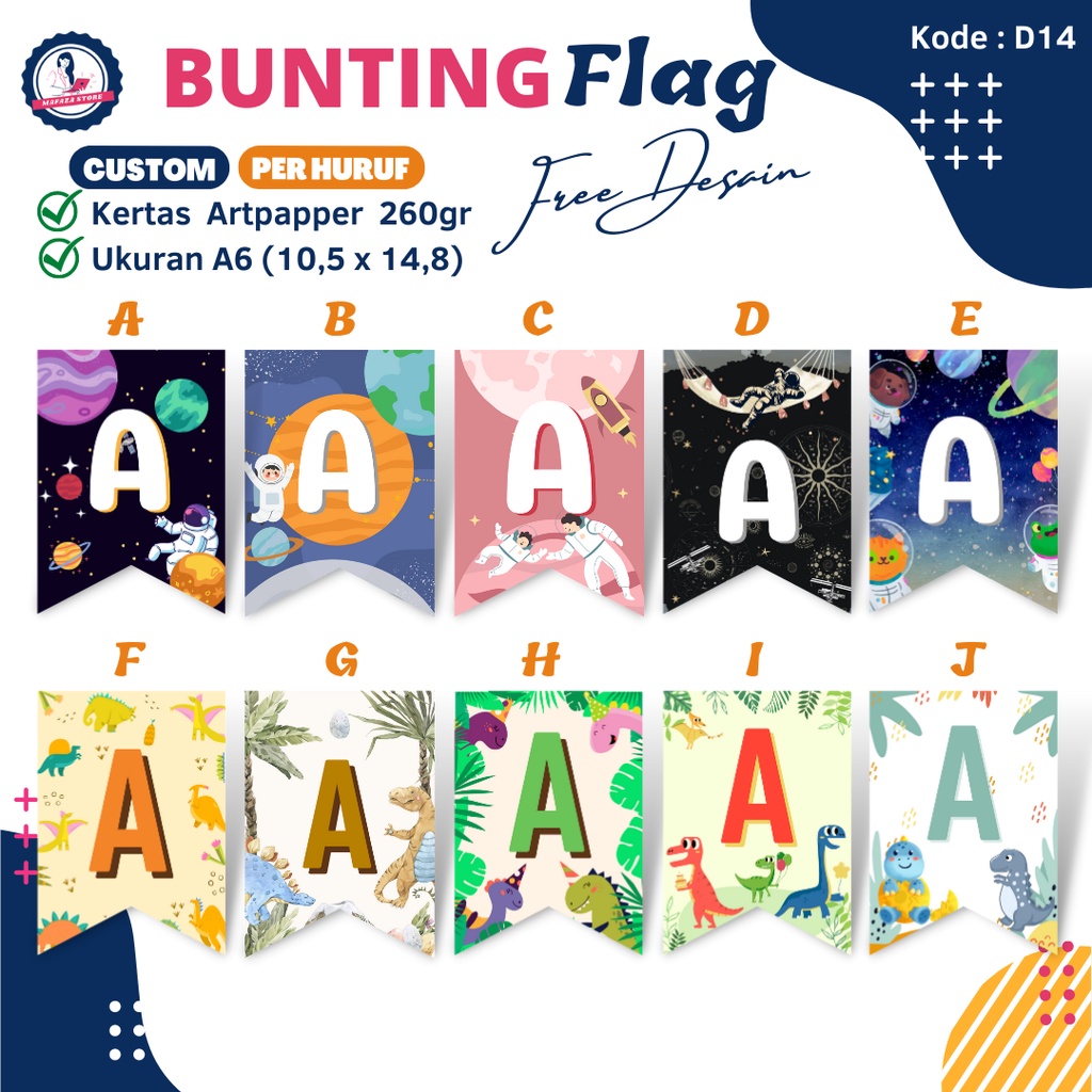 Jual Custom Bunting flag free tali happy birthday murah hias nama ...