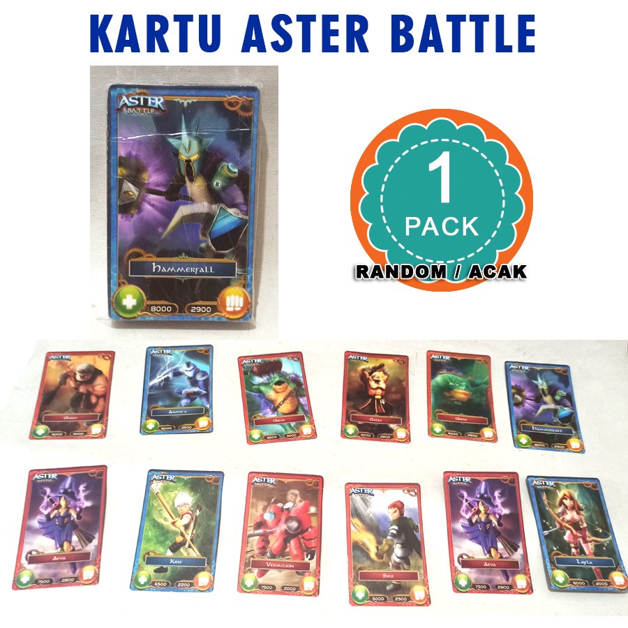 Jual Kartu Aster Battle pack 50 kartu - random model - Kartu ASTER BATTLE | Shopee Indonesia