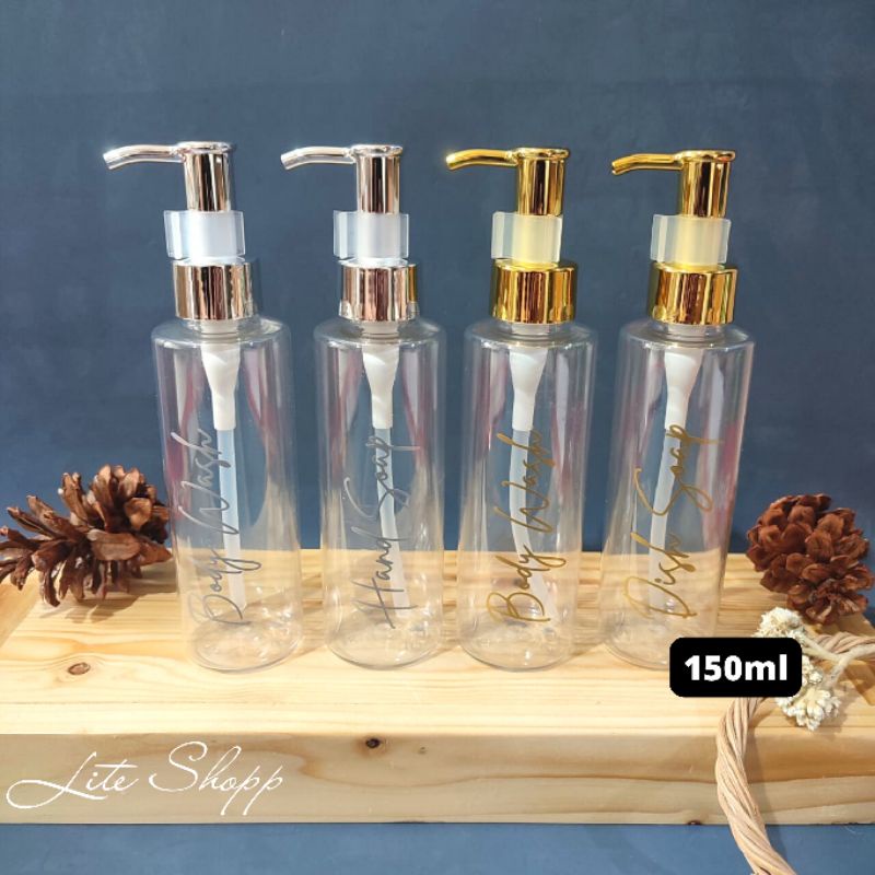 Jual Botol Sabun Cair Luxury Aesthetic 150ml Transparan GOLD & SILVER ...