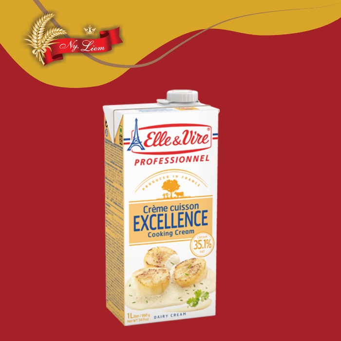 Jual ELLE & VIRE Excellence Cooking Cream 35%fat 1 liter (GOJEK/GRAB ...