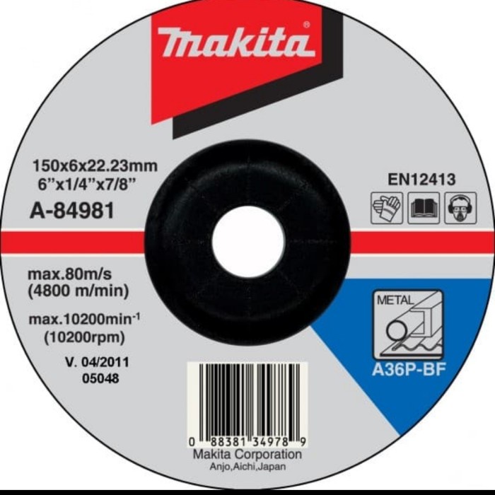 Jual Pol Batu Gerinda Poles Makita 6" Inch Mata Asah Metal Besi 6X6 ...