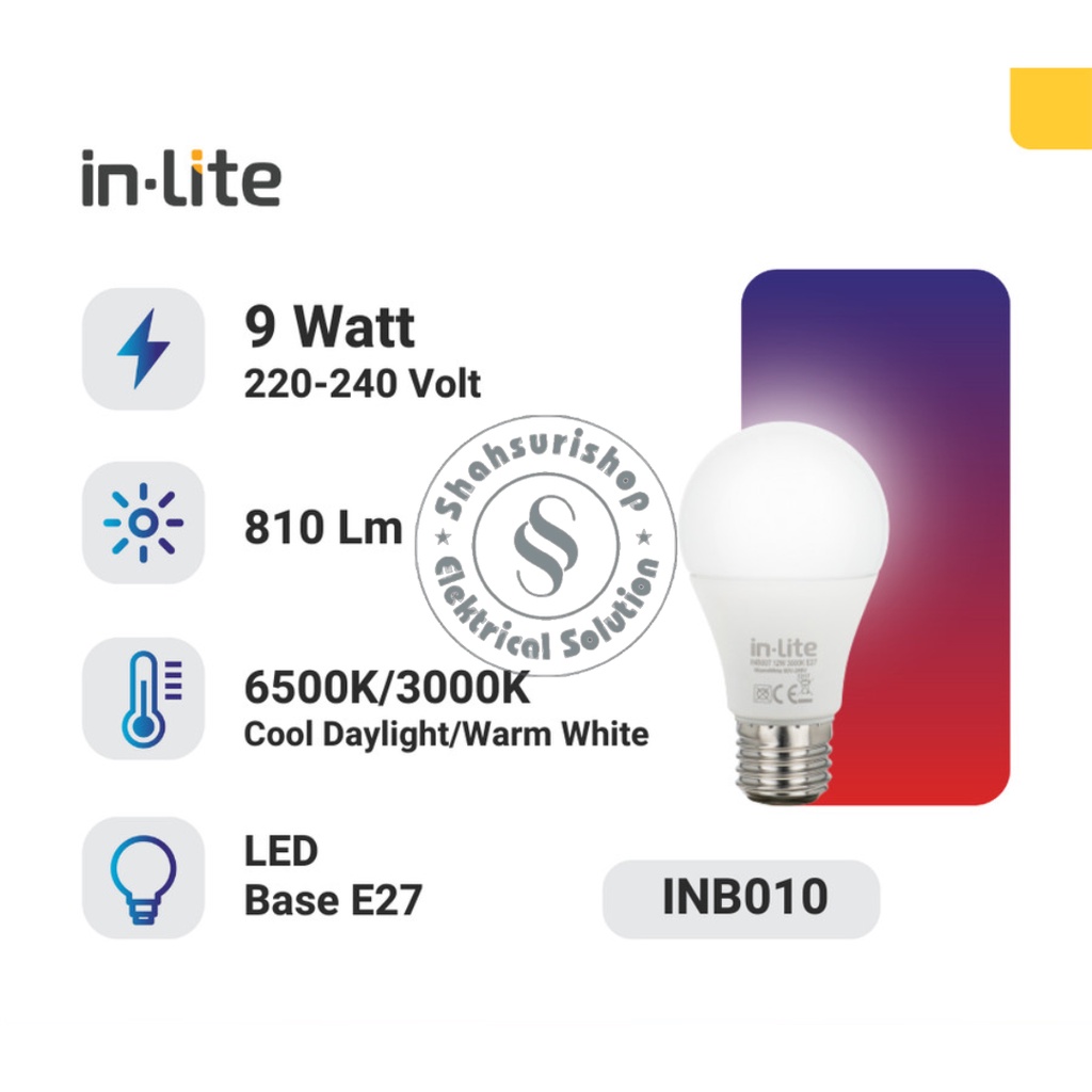 Jual LAMPU LED INLITE IN-LITE INB007 9W 9 W WATT MURAH BERGARANSI ...