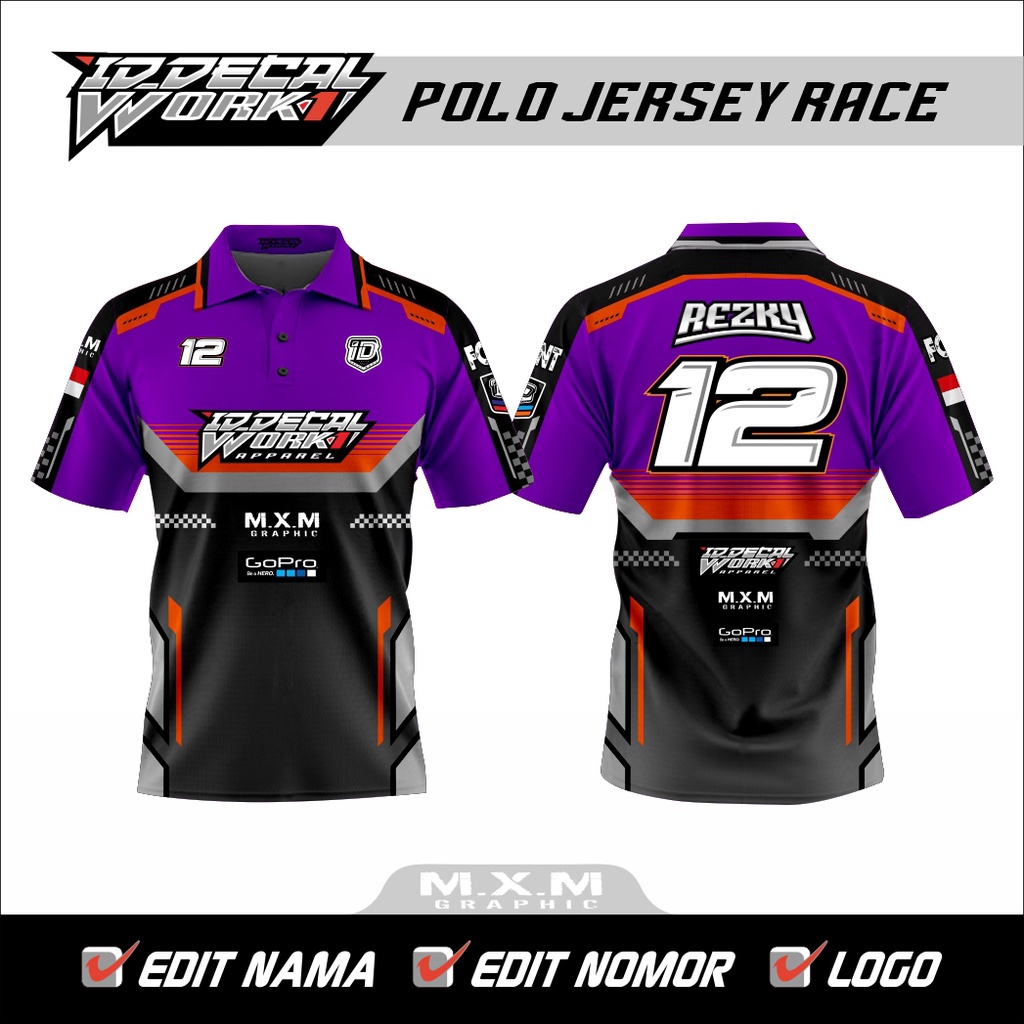 Jual jersey polo kaos wangki baju racing kerah fullprint custome nama ...