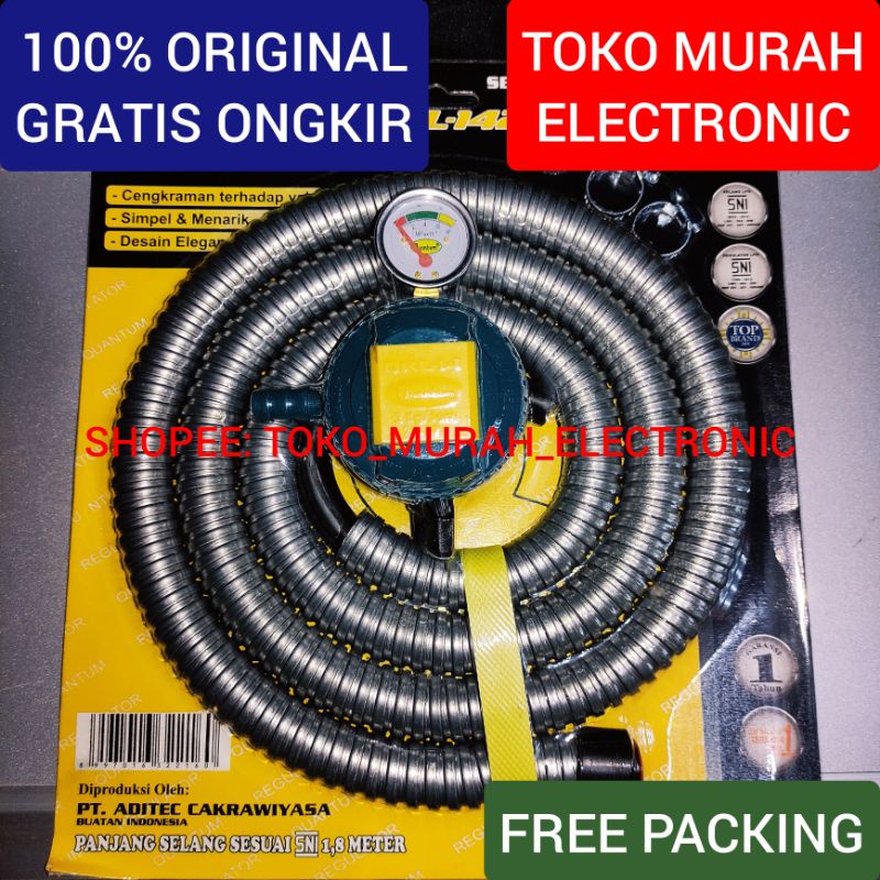 Jual TME - Selang Gas Regulator Paket Quantum QRL-142 Original SNI ...