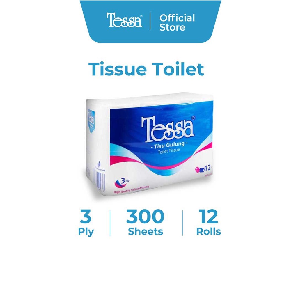 Jual TESSA Toilet Roll 3ply 12 Rolls x 300s | Tisu Gulung Toilet Tesa ...