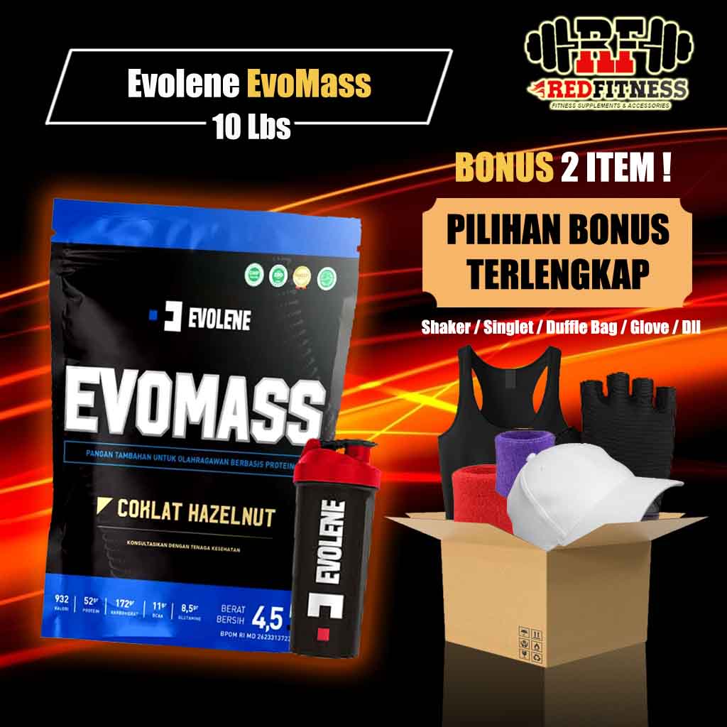 Jual Evolene Evomass 10 lbs (4.5 kg) / Evo Mass Weight Gainer 10 lb (4500gr) BPOM | Shopee Indonesia