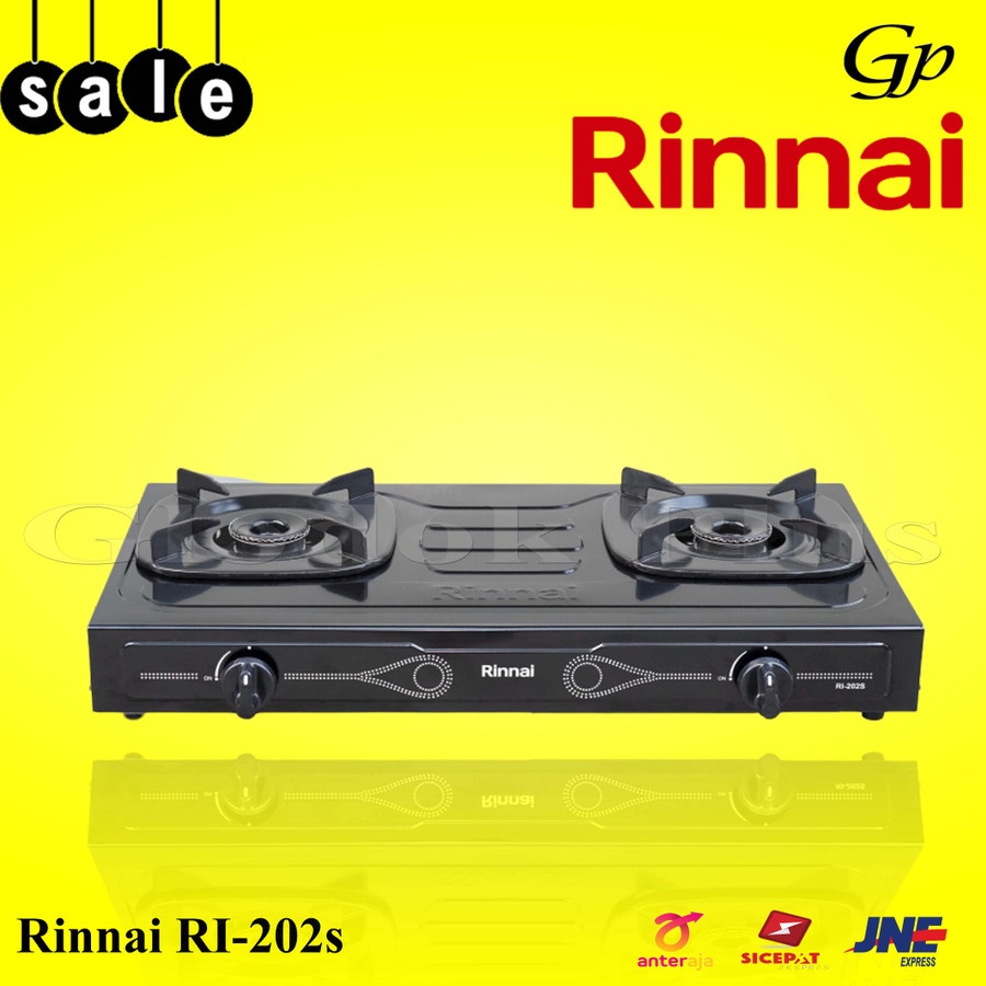 Jual Rinnai RI-202S Kompor Gas 2 Tungku Teflon ri 202 s rinai ri202s rinnai | Shopee Indonesia