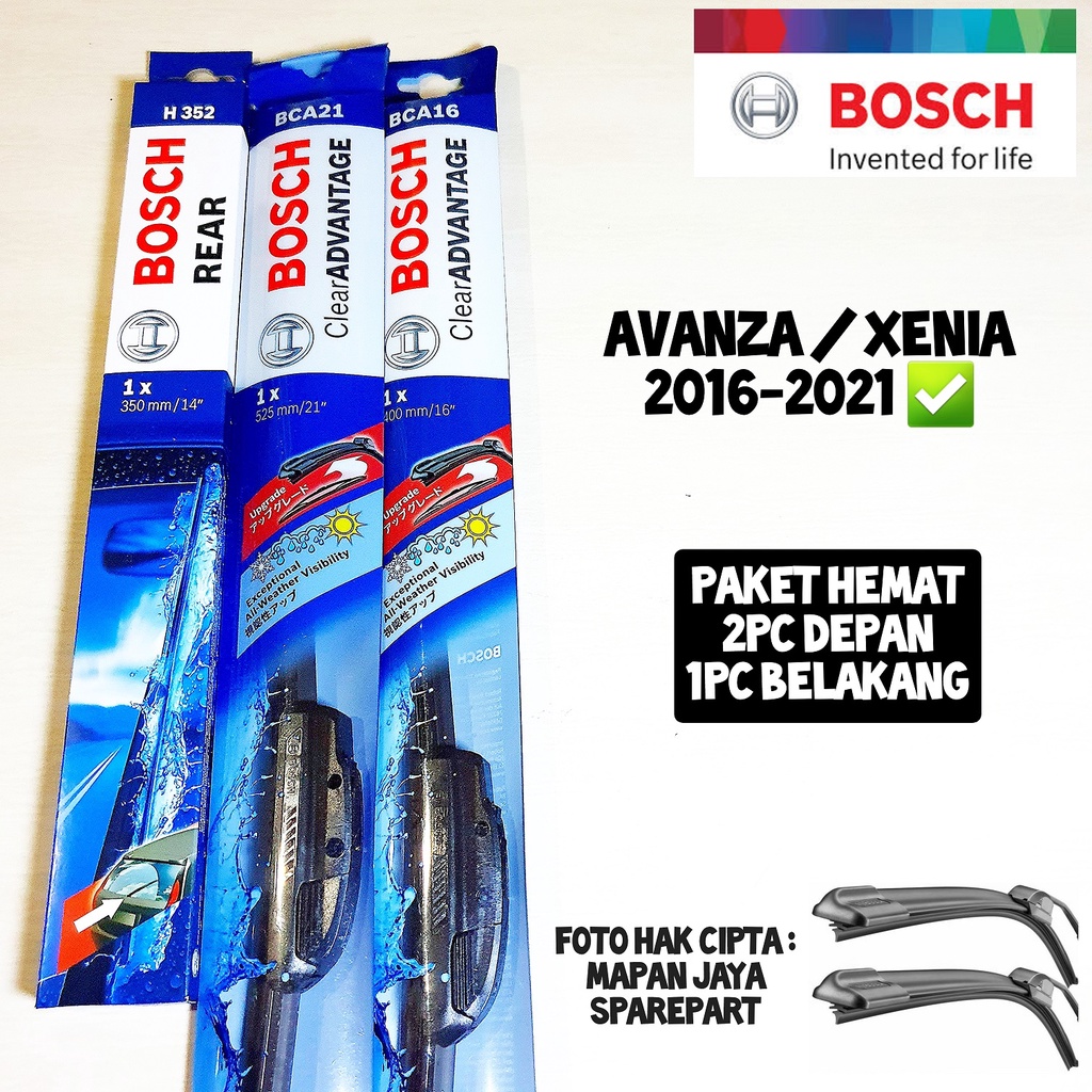 Jual BOSCH WIPER DEPAN & BELAKANG AVANZA / XENIA (2012-2021) FRAMELESS PISANG | Shopee Indonesia