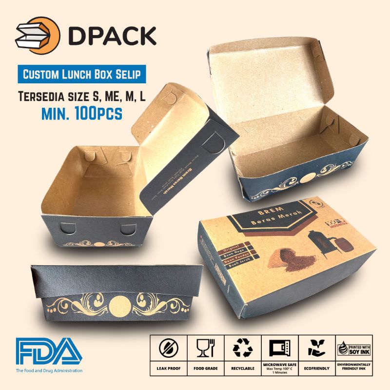 Jual Custom Box Laminasi Selip S kraft | Shopee Indonesia