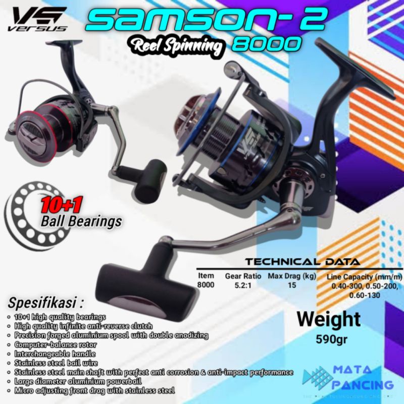 Jual Reel versus samson 2 8000 one way new 2021 | Shopee Indonesia