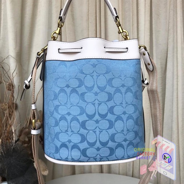 Jual Tas COACH 4693 Field Bucket Bag In Signature Chambray Denim ...
