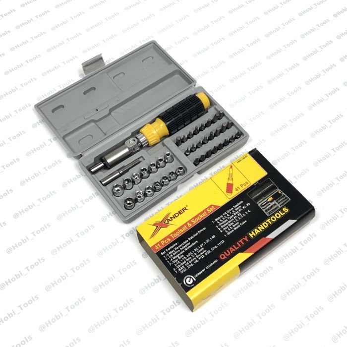 Jual XANDER TOOLKIT OBENG + SOK 41 PCS SET - TOOL BOX SCREWDRIVER ...