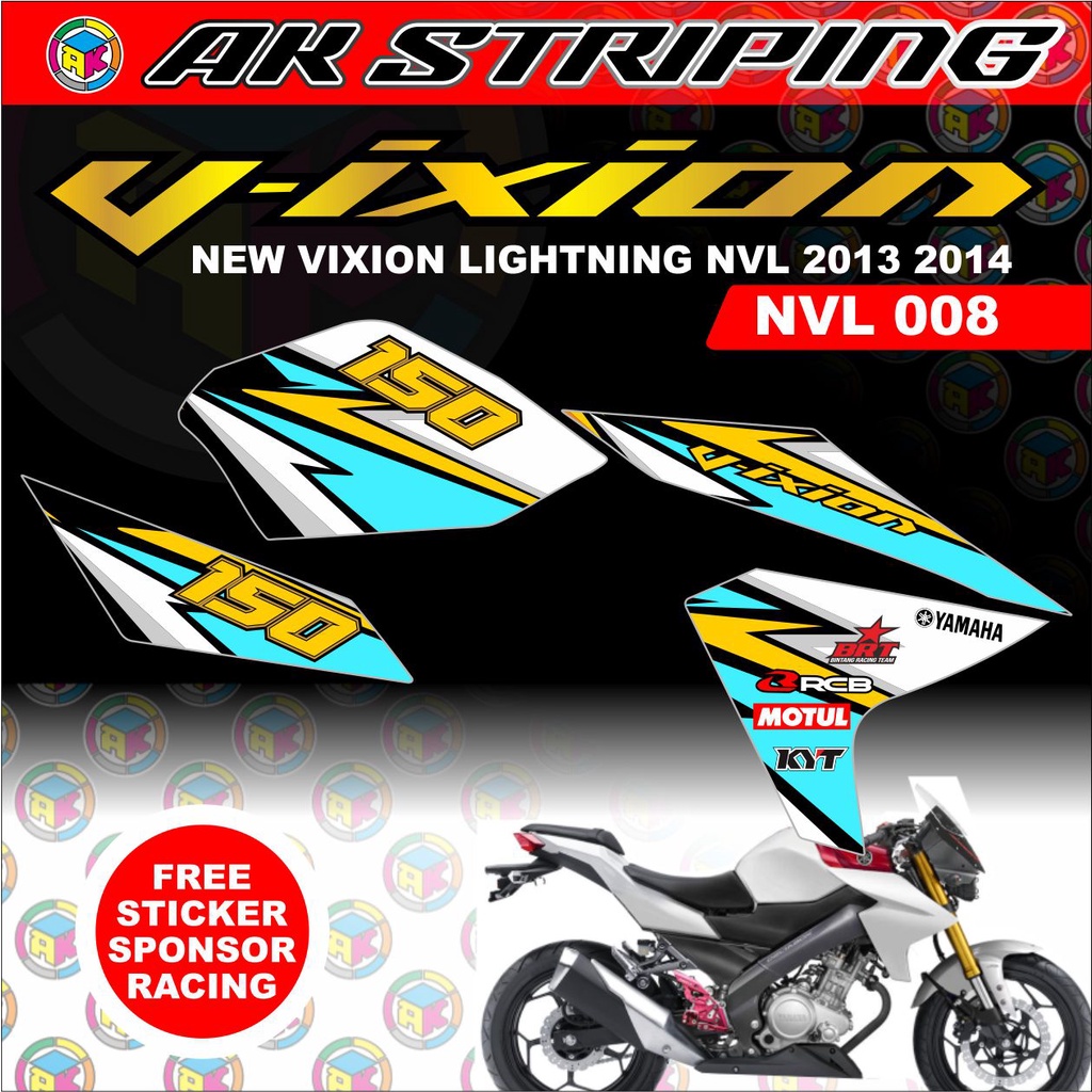 Jual Sticker Striping Lis Variasi New Vixion Lightning NVL 2013 2014 2015 DESAIN COSTUM TAMPIL ...