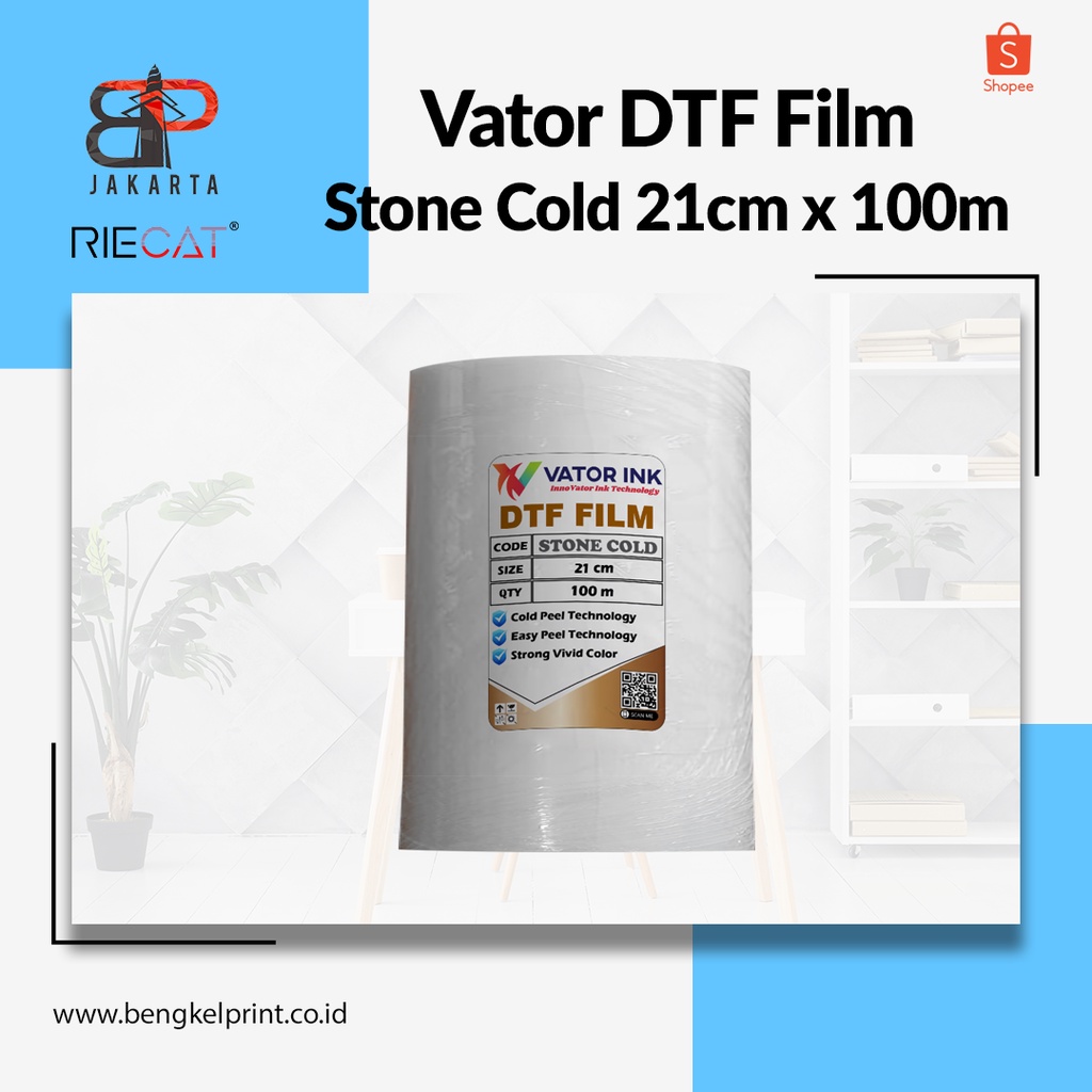 Jual PET FILM DTF VATOR STONE COLD 21CM X 1 ROLL | Shopee Indonesia