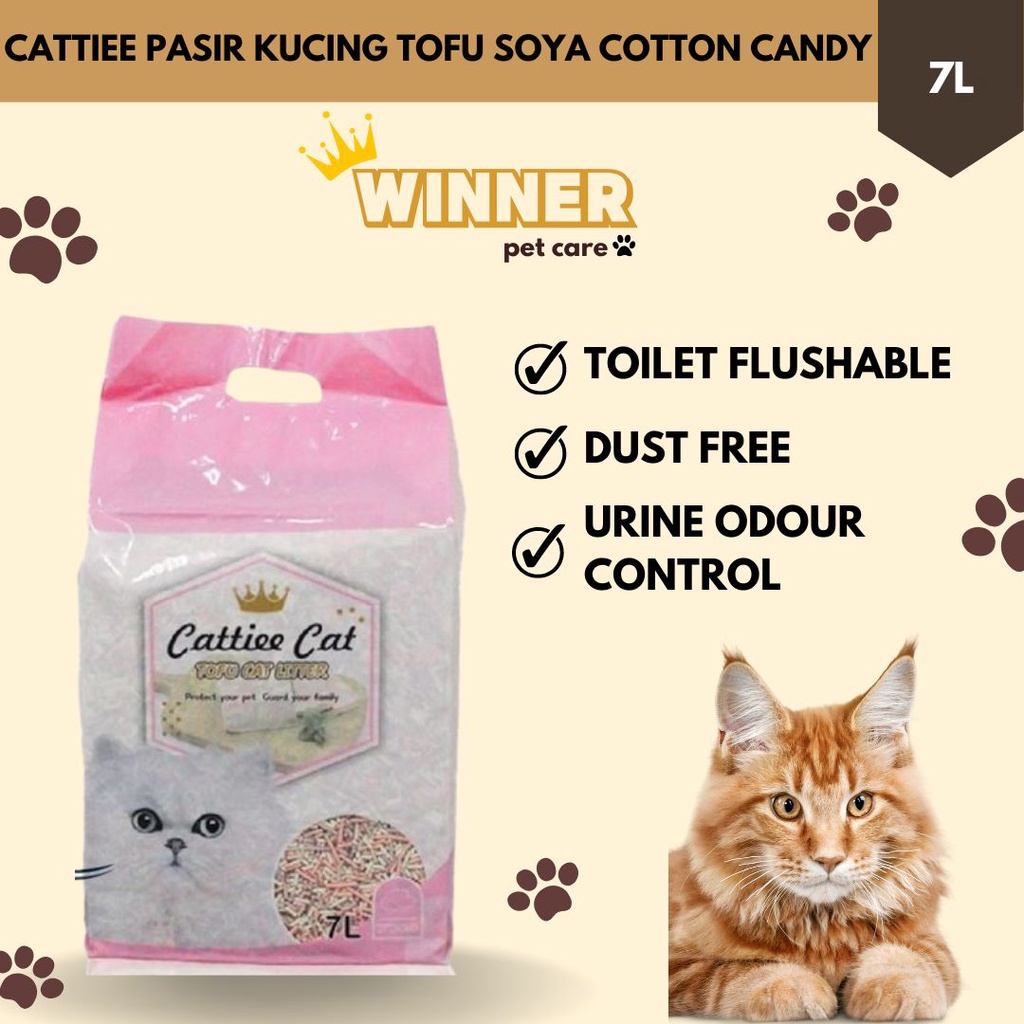 Jual Cattiee Cat Litter Pasir Kucing Tofu Soya Cotton Candy 7 Liter ...