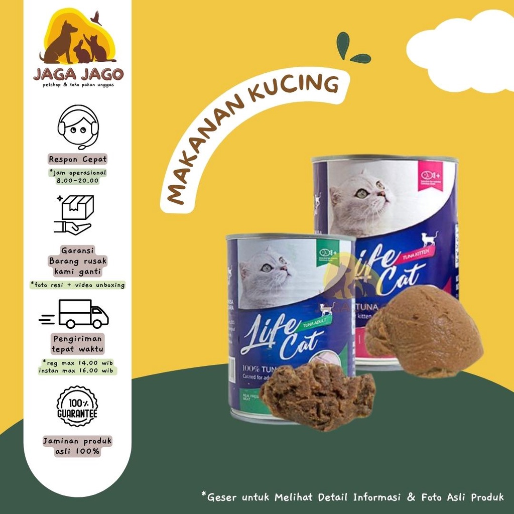 Jual LIFE CAT Kaleng 400gr Makanan Kucing Basah Wet Food Dewasa ...