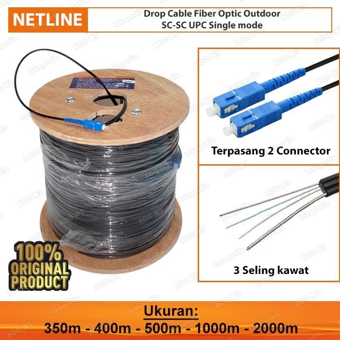 Jual Kabel Fiber Optic SC-SC Single Mode Outdoor 400M Netline | Shopee ...