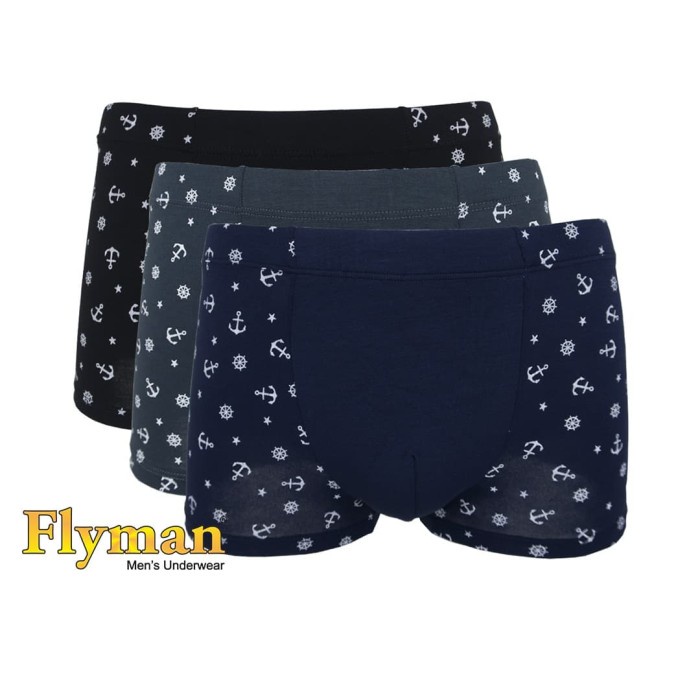 Jual Boxer Flyman Man Anchor Boxer Pria Dewasa Fm 3167 1 Pack Isi 3 ...