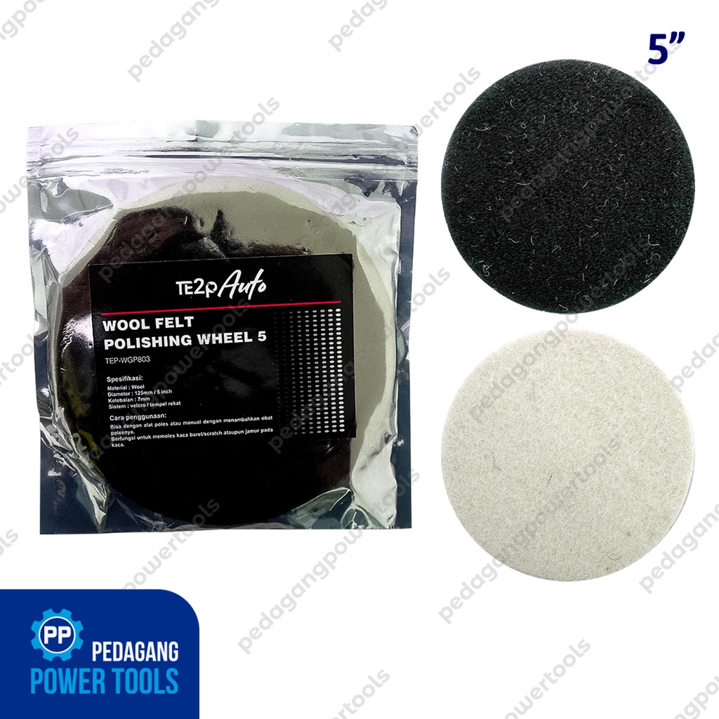 Jual TE2P AUTO 5" BUSA POLES KACA MOBIL WOOL FELT GLASS POLISHING ...