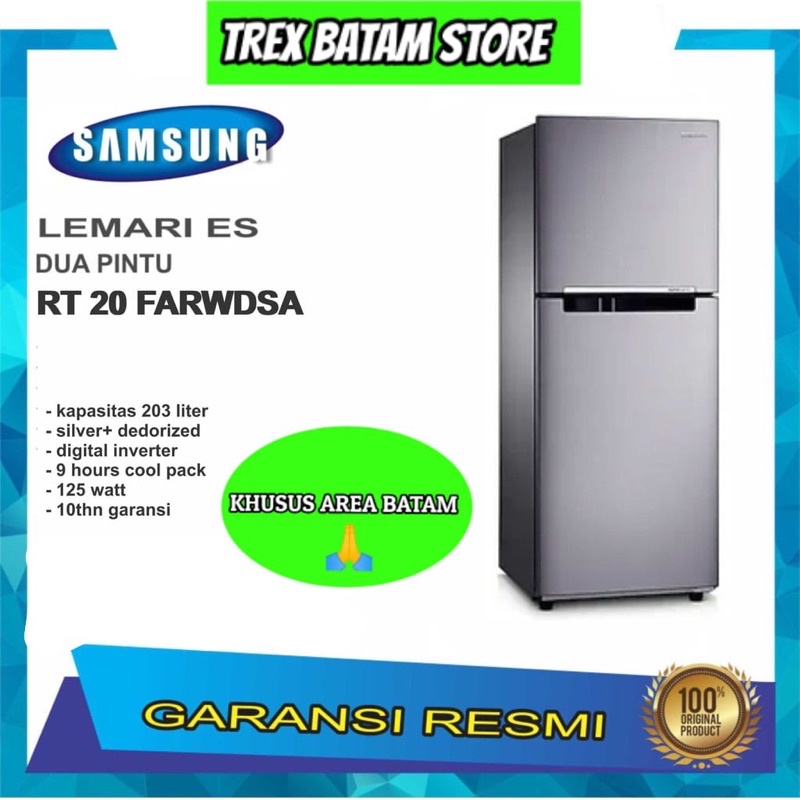 Jual SAMSUNG RT20FARWDSA 203L KULKAS 2 PINTU INVERTER (BATAM) | Shopee ...
