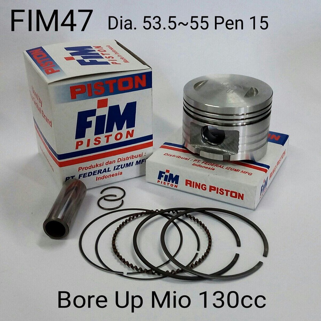 Jual FIM47 FIM PISTON KIT YAMAHA MIO KARBU BORE UP XB 130CC (5MX) | Shopee Indonesia