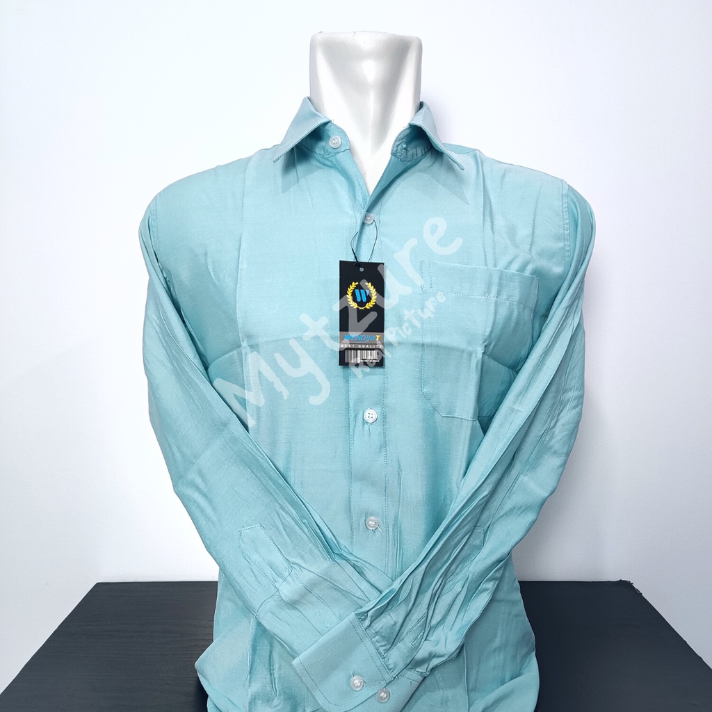 Jual Wendya.T Kemeja Kerja Polos Pria Formal Warna Biru Wardah Hijau ...