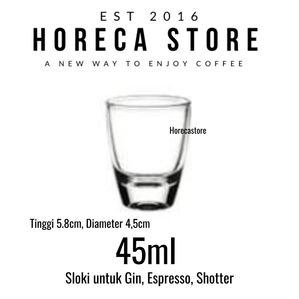 Jual Sloki Shotter 45ml / Espresso Shotter Gelas Gin Gelas Sloki Kaca ...