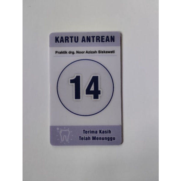 Jual Kartu Nomor Antrian Bahan Pvc Bukan Kertas | Shopee Indonesia