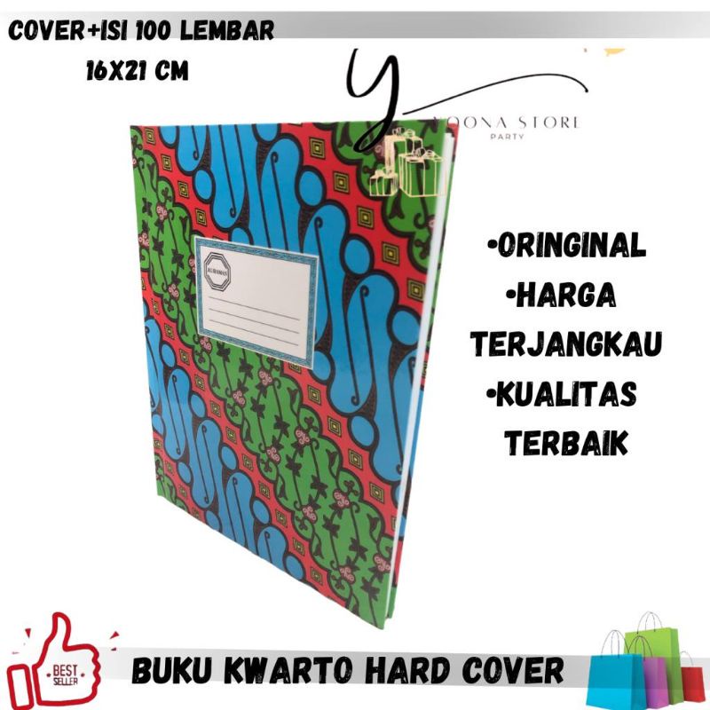Jual Buku Tulis Hard Cover Batik Kwarto Kecil/ Besar boxy / 100 Lembar ...