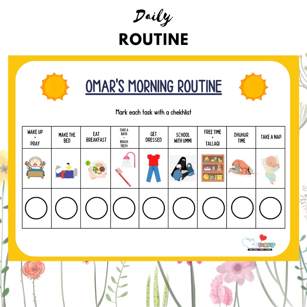 Jual Daily Routine Cheklist for Kids Muslim - Ceklist Rutinitas Harian ...