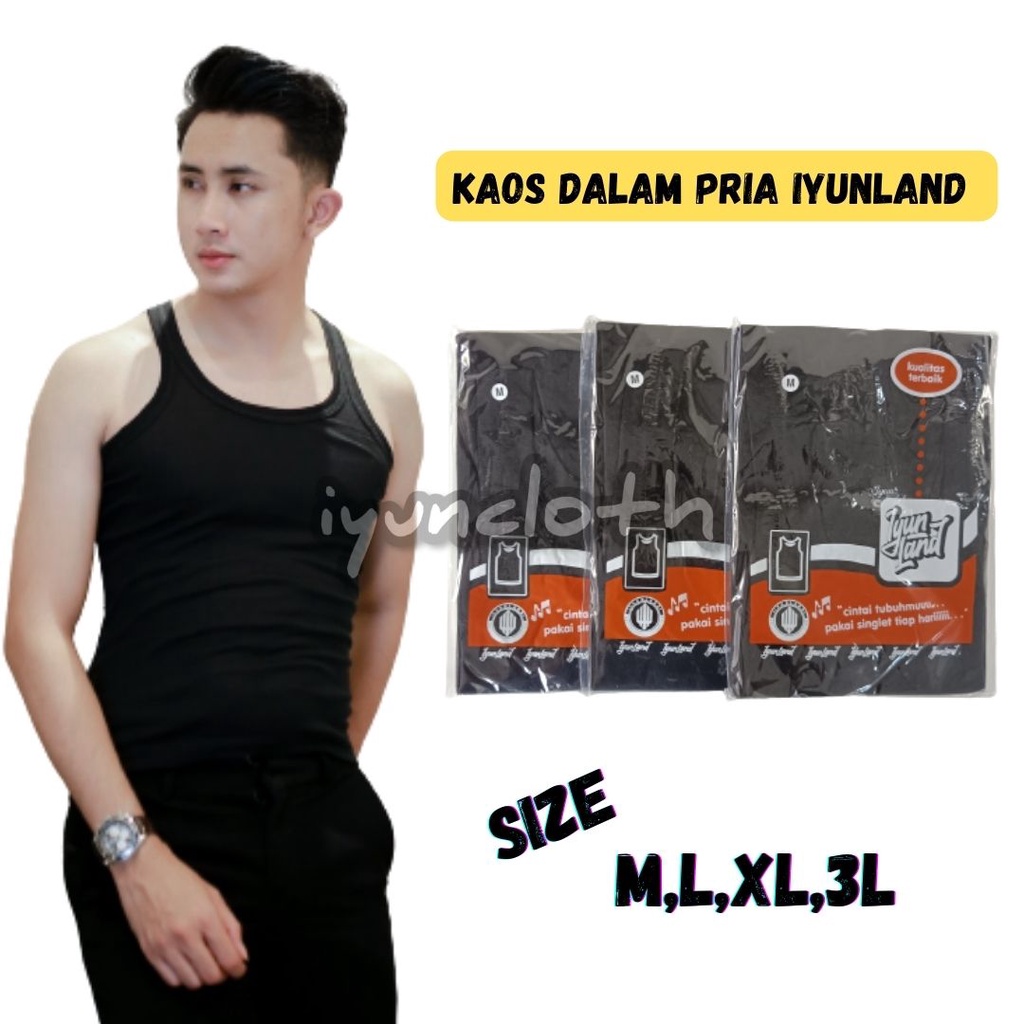 Jual Kaos Singlet Pria Hitam | Kaos Dalam Hitam | Warna | Shopee Indonesia
