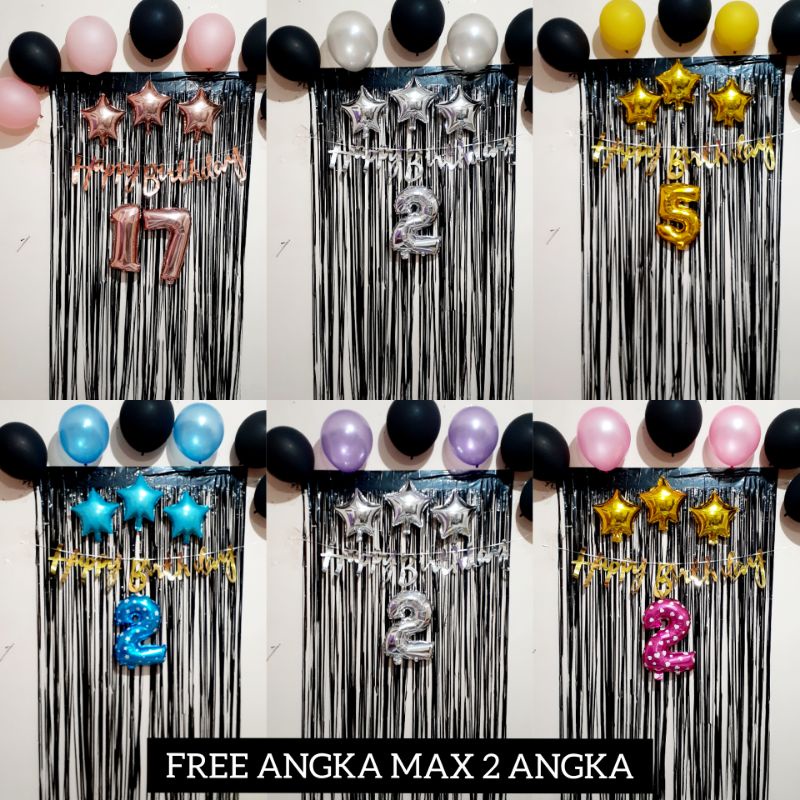 Jual PAKET DEKORASI ULANG TAHUN FREE BALON BINTANG FREE ANGKA | Shopee ...