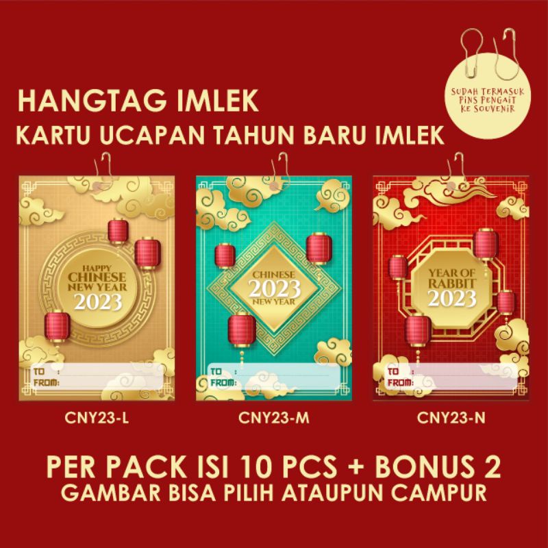 Jual hangtag imlek / thanks card imlek / kartu ucapan imlek / hangtag chinese new year | Shopee ...