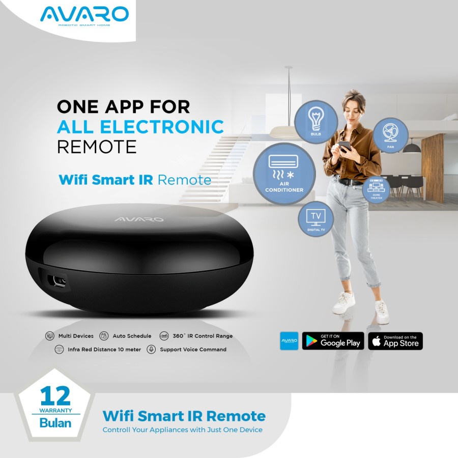 Jual AVARO Smart UNIVERSAL IR REMOTE Wifi Wireless IoT For Home ...
