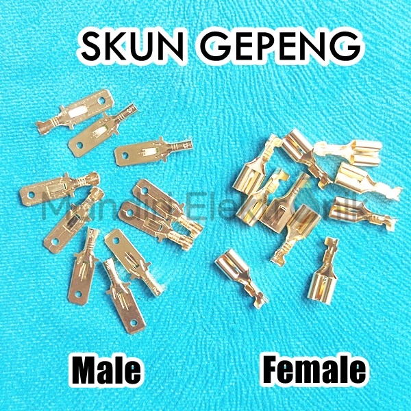 Jual Skun Male Female 10pcs - Skun Konektor Gepeng Cowo Cewe - Terminal ...