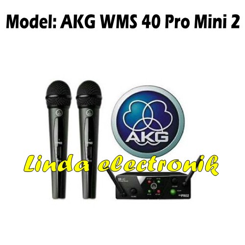 Jual Mic Wireless AKG WMS40/ WMS 40 Pro Mini 2 Mic Handheld garansi ...