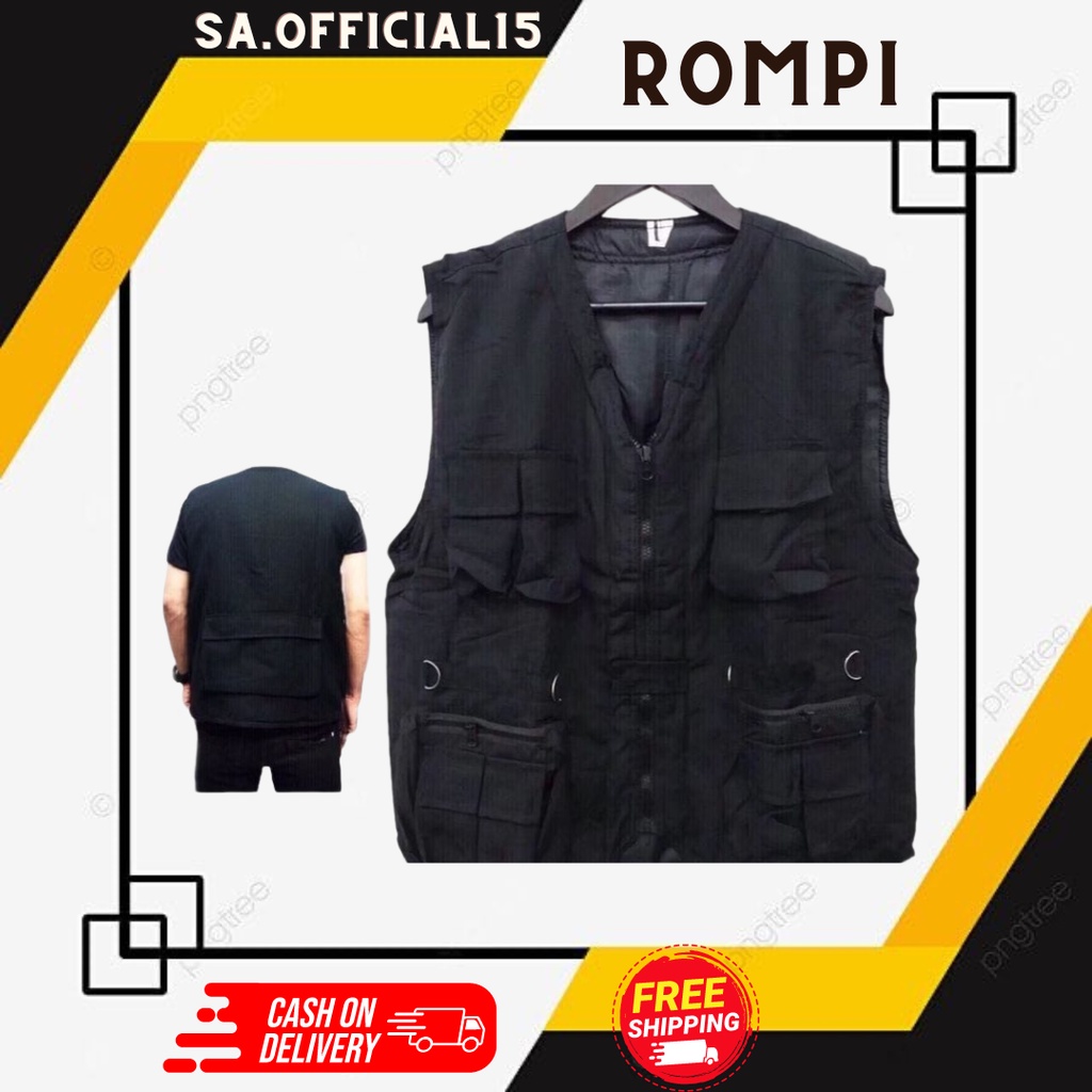 Jual ROMPI TACTICAL OUTDOOR MULTIFUNGSI ROMPI CARGO BANYAK SAKU / VEST ...