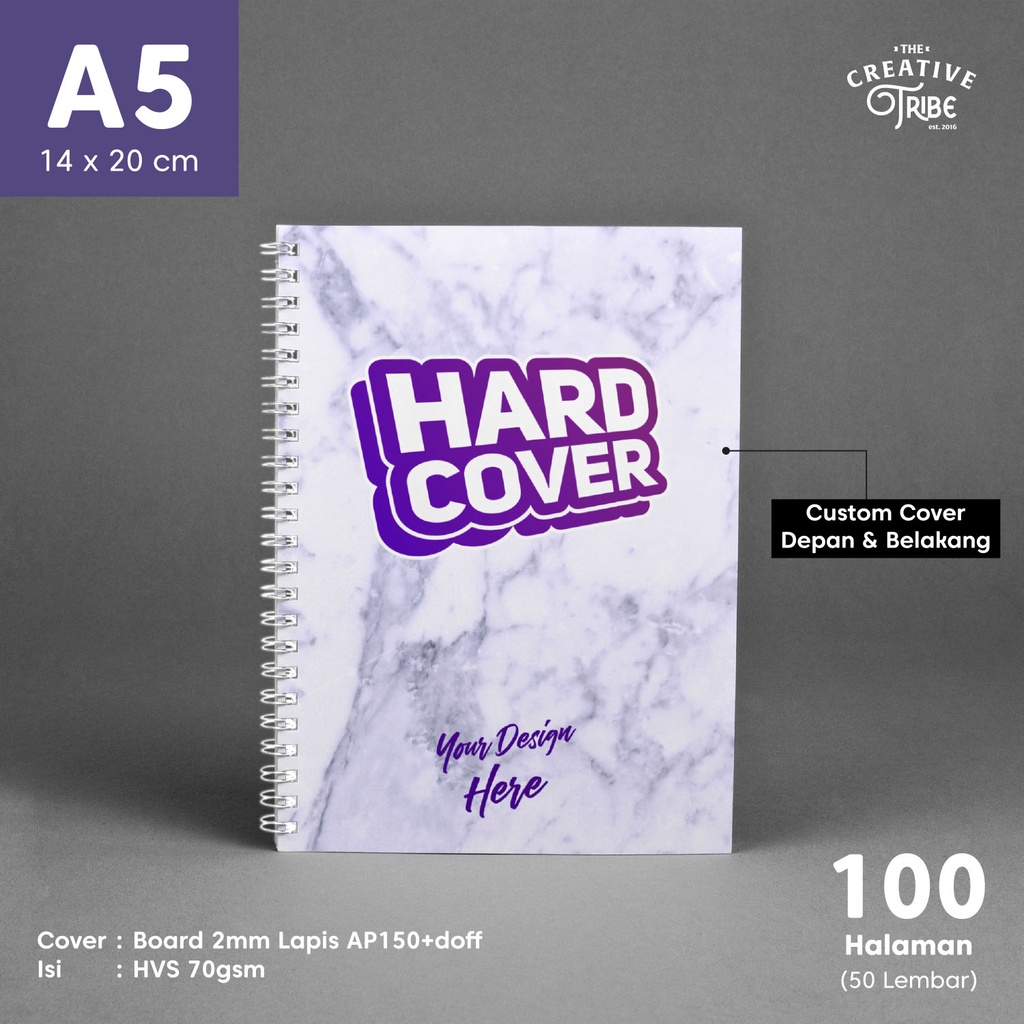 Jual Notes Hardcover A5 Spiral - 100 Halaman HVS / Buku / Blocknote ...
