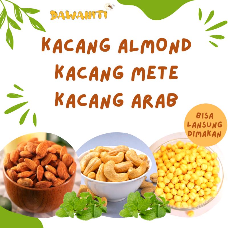 Jual Kacang Mix (Almond+Mete+Arab) | Shopee Indonesia