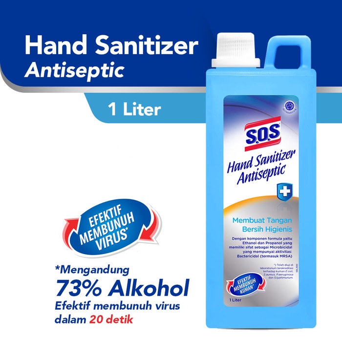 Jual SOS Hand Sanitizer Antiseptic Botol Refill 1 Liter | Shopee Indonesia