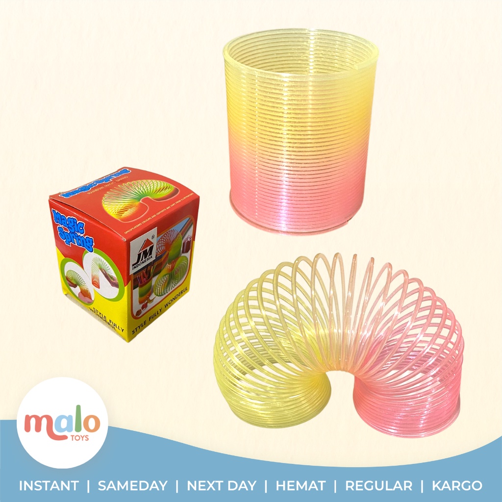 Jual MALOTOYS - Rainbow BIG Spring Slinky Per Warna Warni Mainan Pegas ...