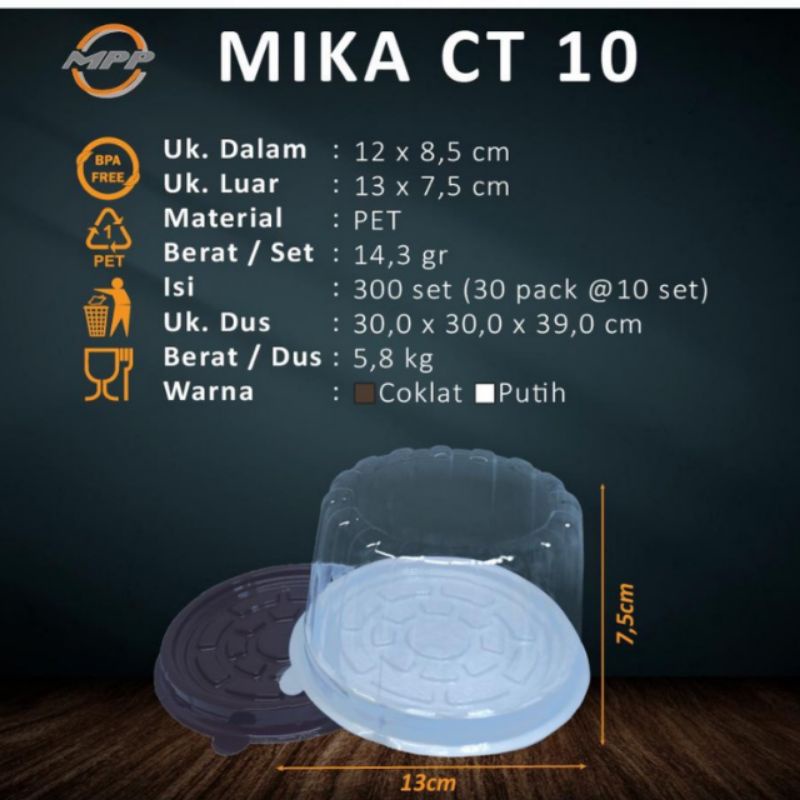 Jual Box mika CT 10 Putih /Mika kue (10pcs) | Shopee Indonesia