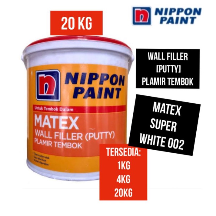Jual Dempul Matex 20kg Plamir Matex 20kg Wall Putty Super White Plamir Tembok Matex Matek Nippon ...