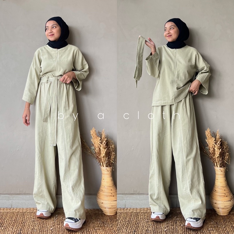 Jual Kinder Set Linen - One Set Wanita - Baju Wanita - Blouse Wanita ...