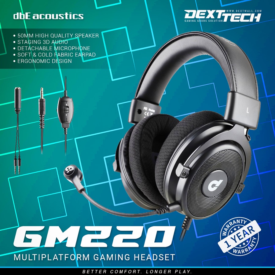 Jual dbE GM220 3.5mm Multiplatform Gaming Headphone dengan Fabric Pad ...